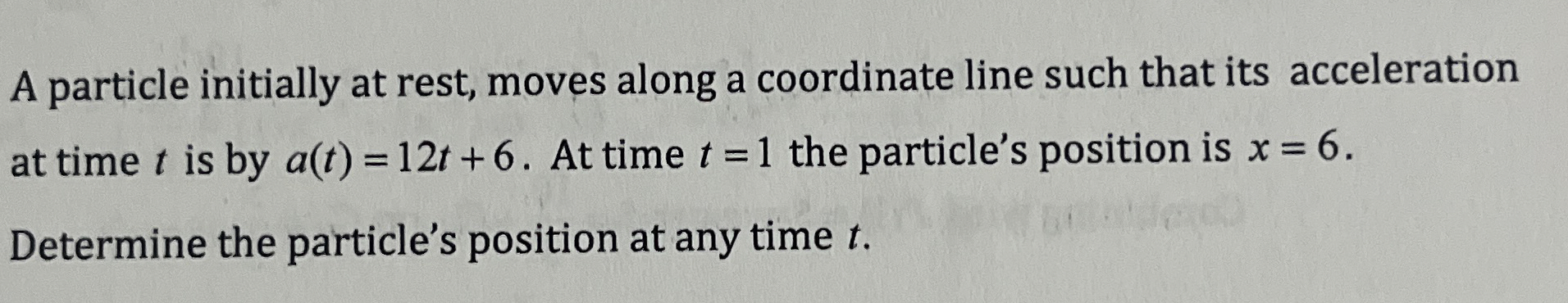 Solved A particle initially at rest, moves along a | Chegg.com