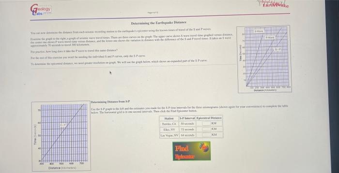 Solved Determining the Barthquake Distance approximately 70 | Chegg.com