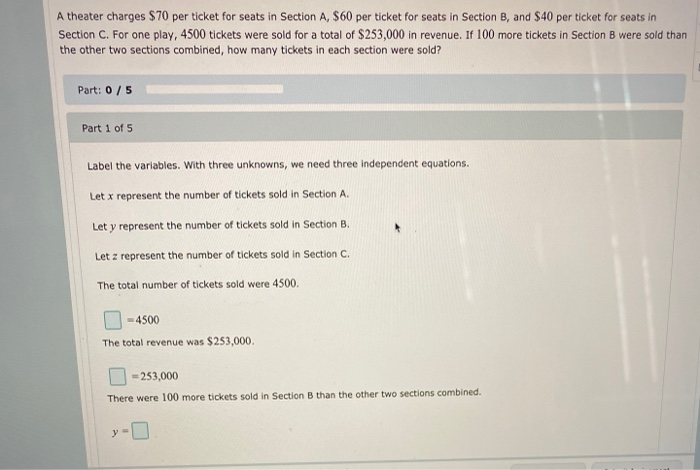 Solved A theater charges $ 70 per ticket for seats in | Chegg.com