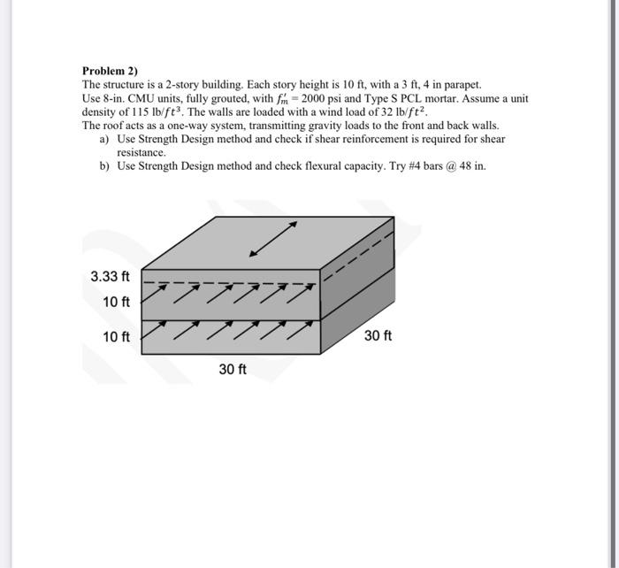 Solved Problem 2) The structure is a 2-story building. Each | Chegg.com