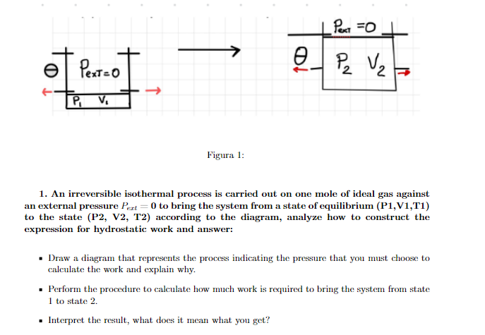 Figura 1:An irreversible isothermal process is | Chegg.com