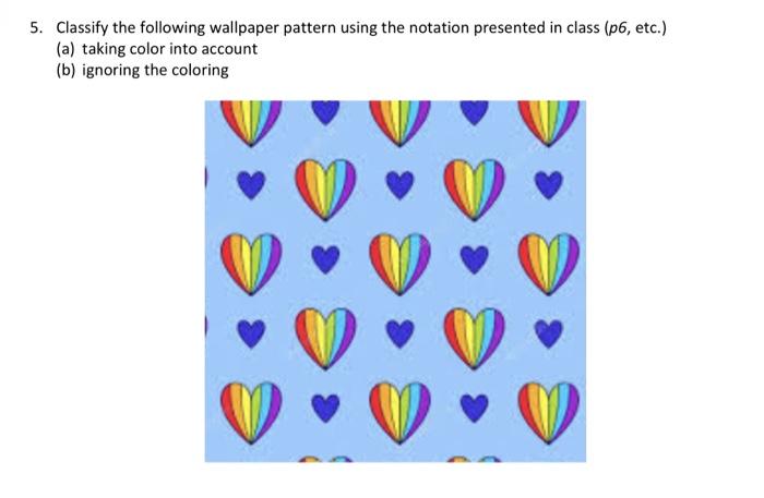 Solved 5. Classify the following wallpaper pattern using the | Chegg.com