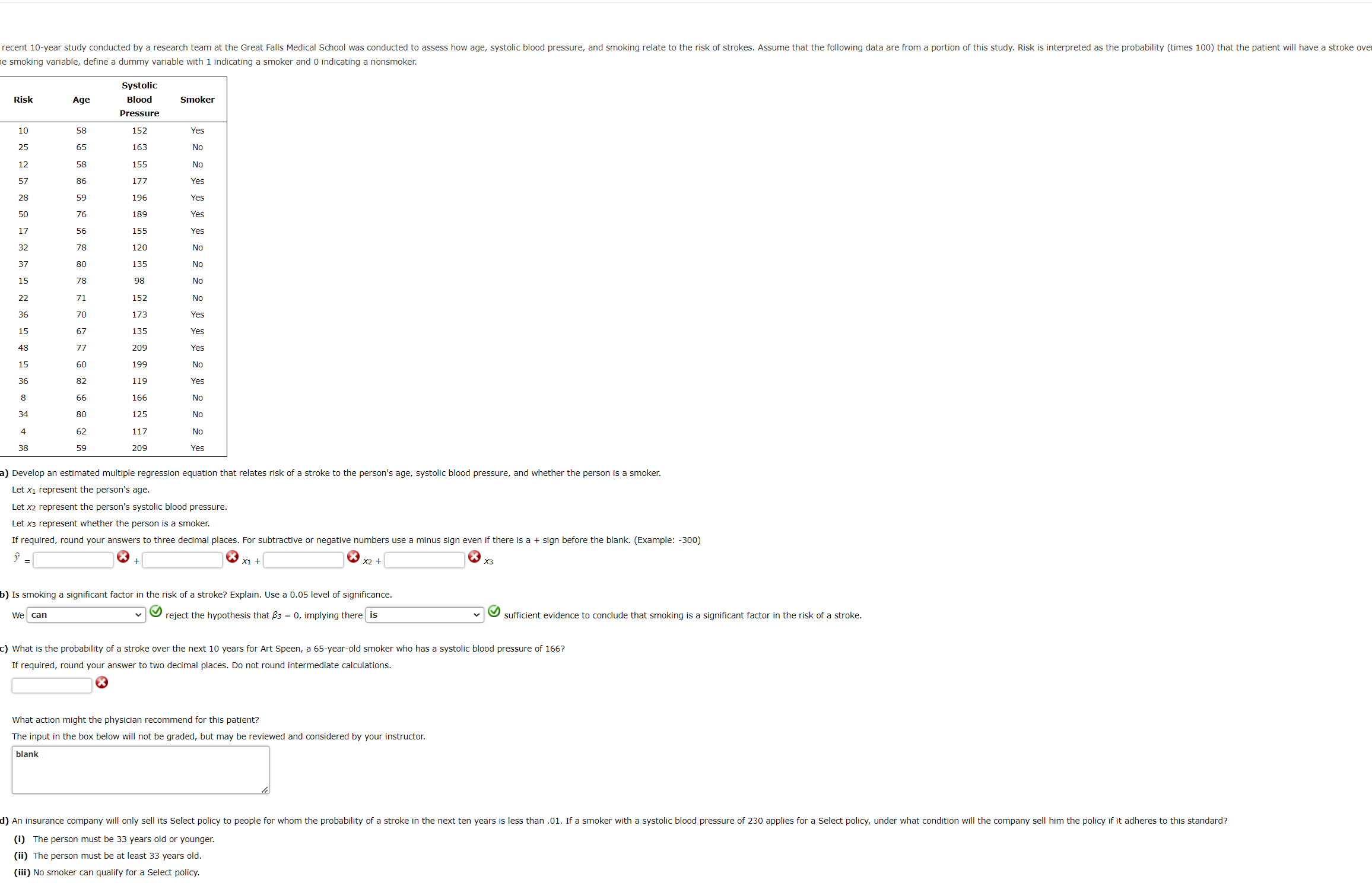 Solved e smoking variable, define a dummy variable with 1 | Chegg.com