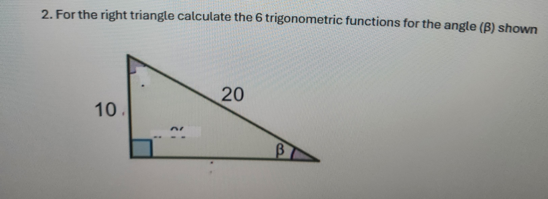 Solved For the right triangle calculate the 6 ﻿trigonometric | Chegg.com
