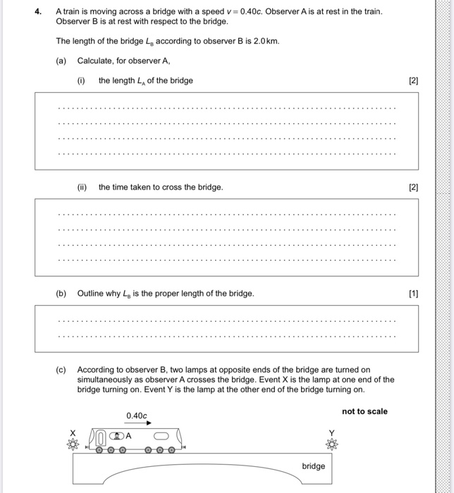 Solved 4. A train is moving across a bridge with a speed | Chegg.com