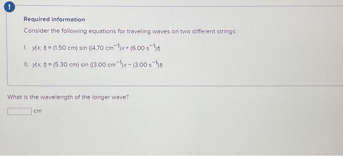 Solved Consider the following equations for traveling waves | Chegg.com