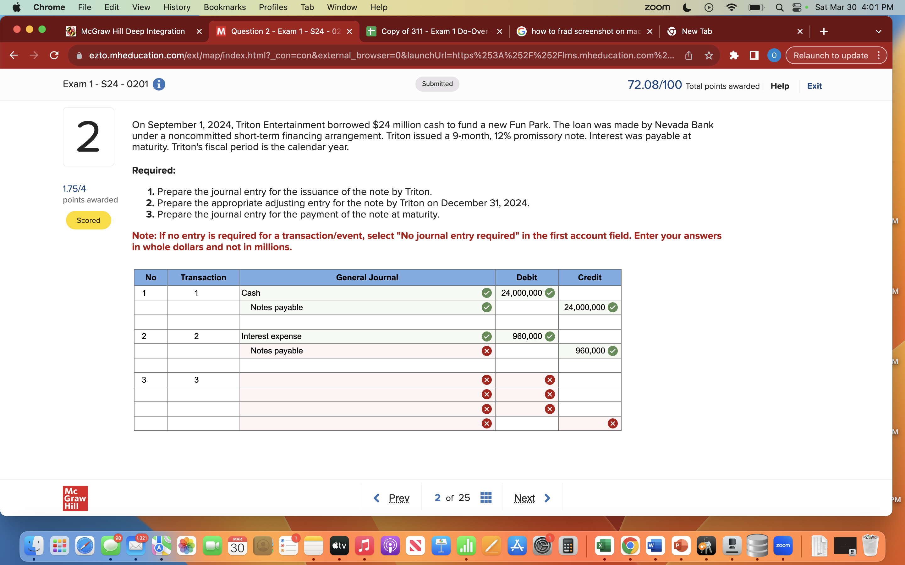 Solved Exam 1 - ﻿S24 - 0201 ﻿iSubmitted72.08/100Total points | Chegg.com
