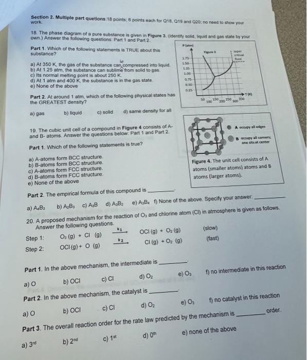 Solved Section 2. Multiple part quetions:18 points; 6 points | Chegg.com