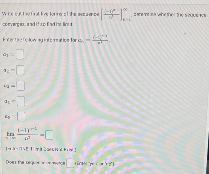 Solved Write out the first five terms of the sequence | Chegg.com