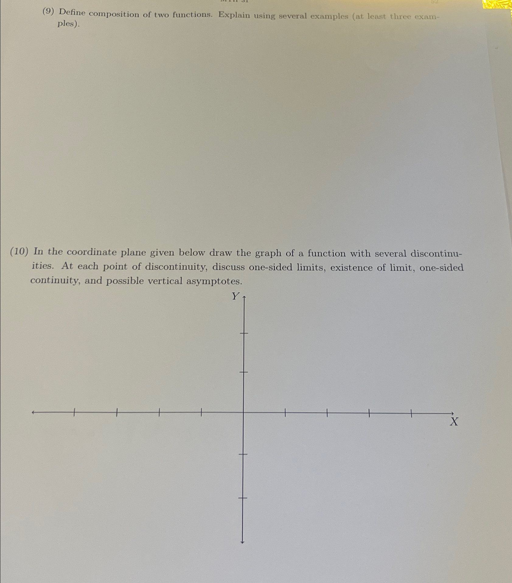 Solved (9) ﻿Define composition of two functions. Explain | Chegg.com
