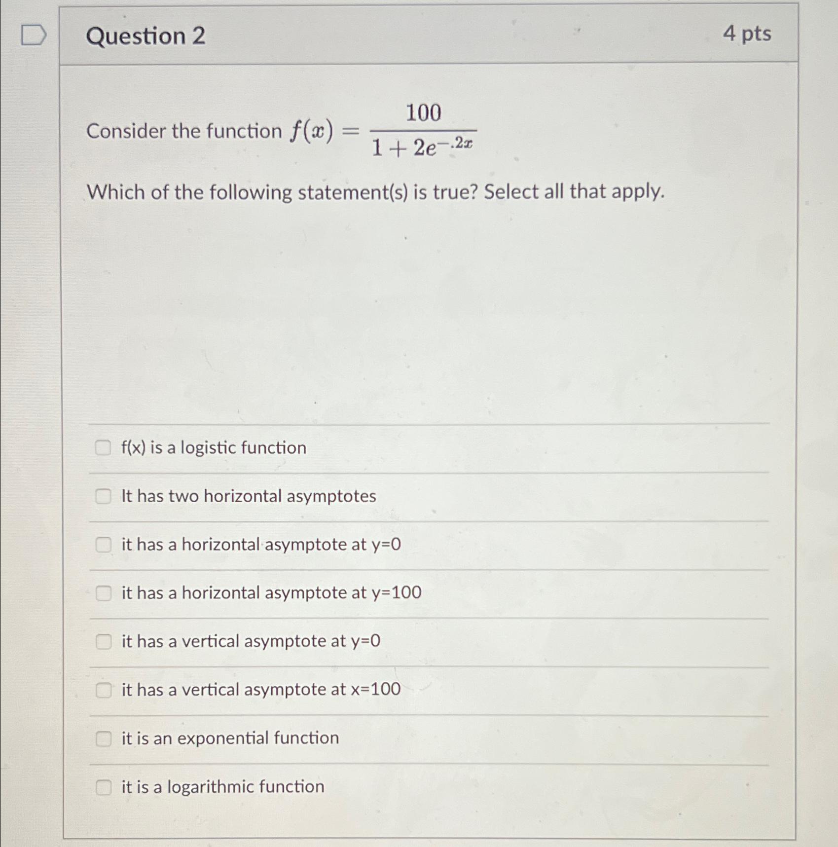 Solved Question 24 ﻿ptsConsider the function | Chegg.com