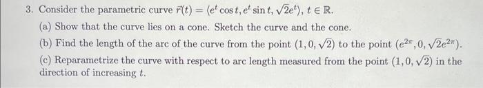 Solved 3. Consider the parametric curve | Chegg.com