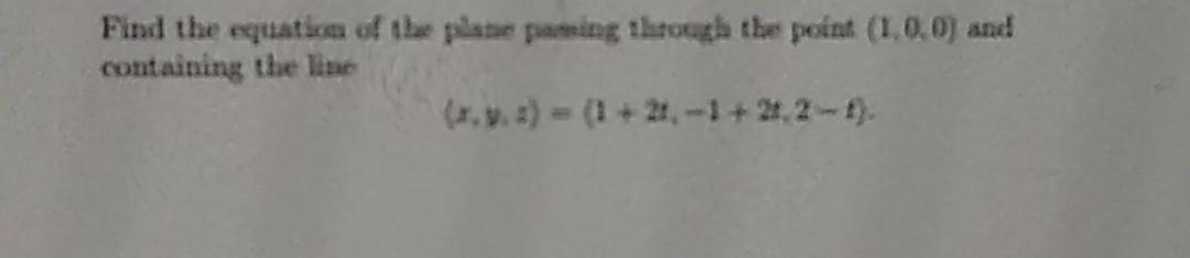 Solved Find the equatia of the plane ping through the point | Chegg.com