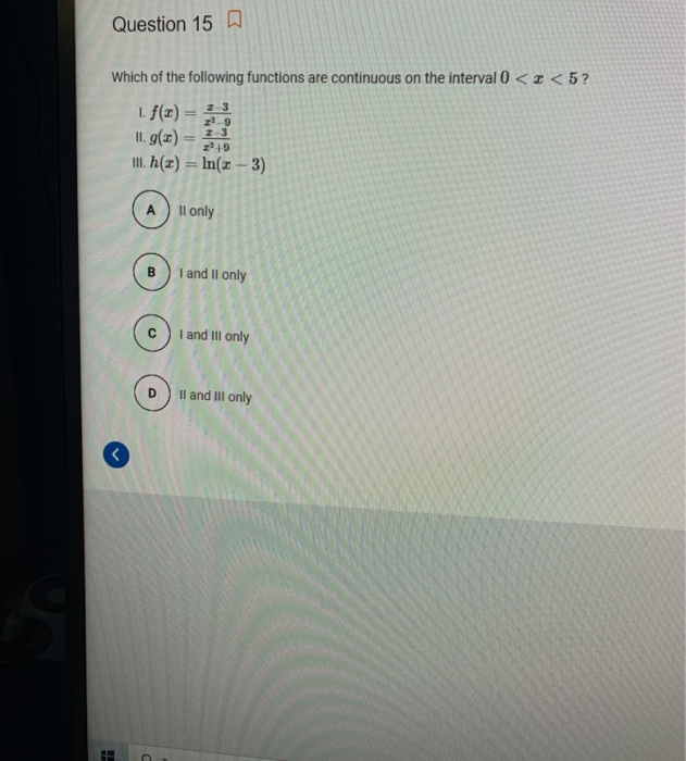 Solved Question 15 Which of the following functions are | Chegg.com