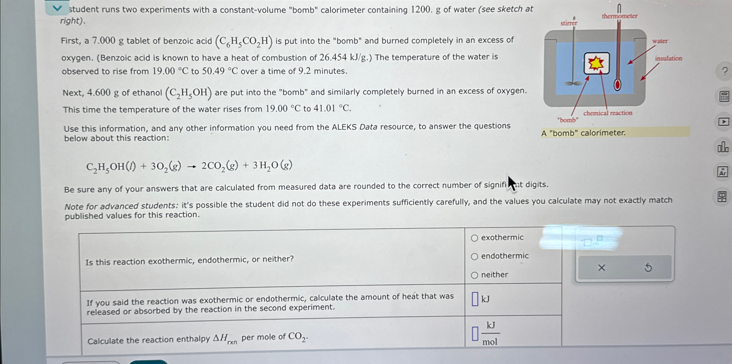 Solved student runs two experiments with a constant-volume | Chegg.com