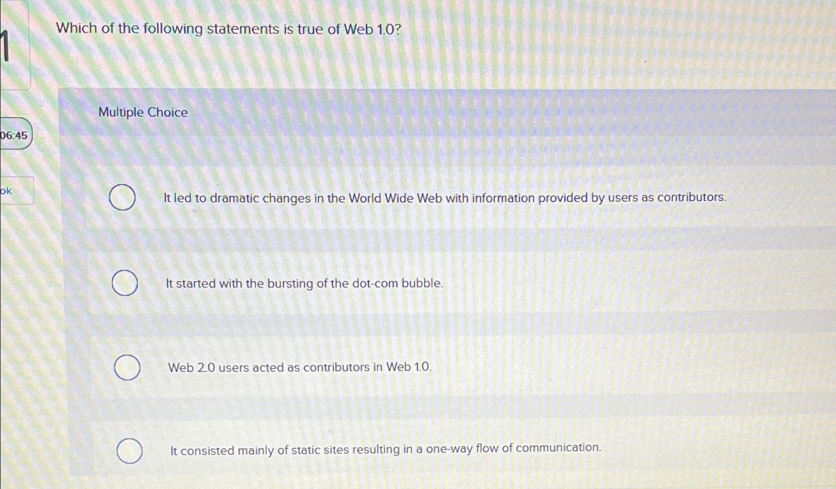 Solved Which of the following statements is true of Web | Chegg.com