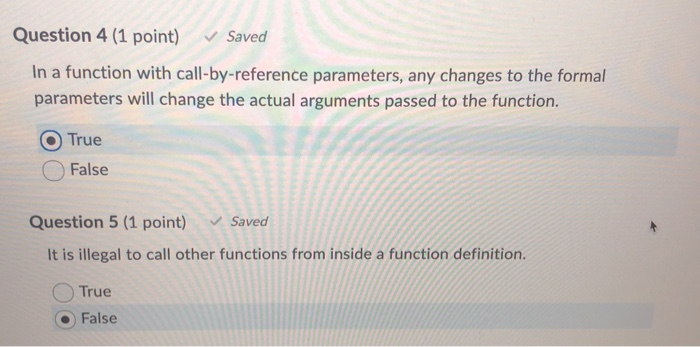 Solved Question 4 (1 point) Saved In a function with | Chegg.com