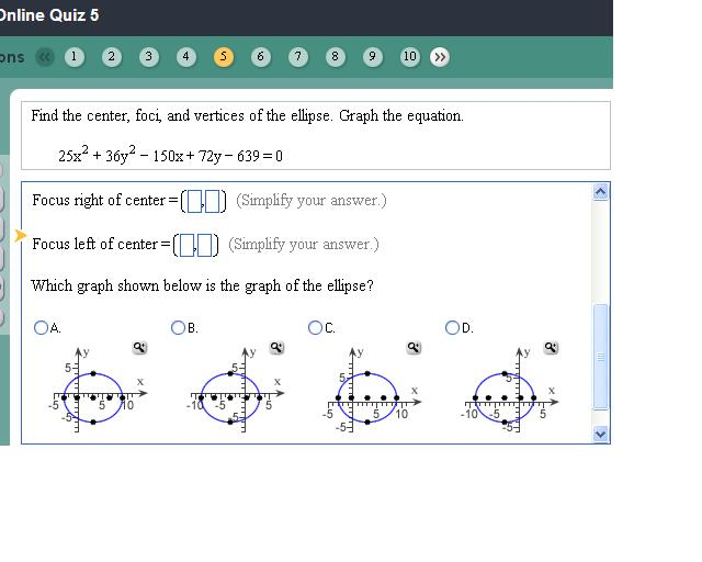 Solved Find the center, foci, and vertices of the ellipse. | Chegg.com