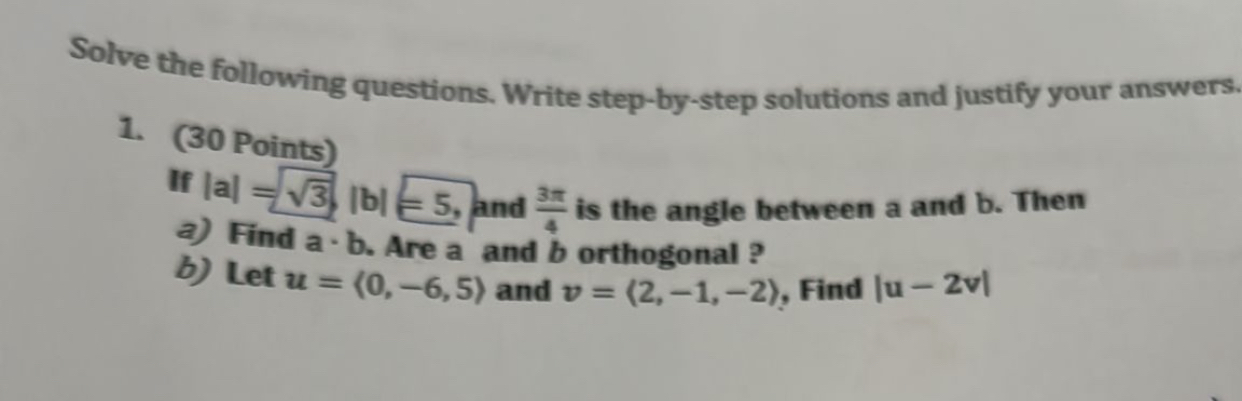 Solved Solve the following questions. Write step-by-step | Chegg.com