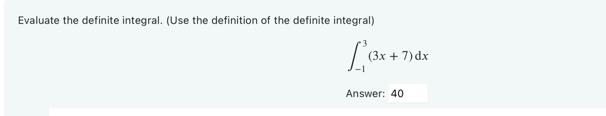Solved Evaluate the definite integral. (Use the definition | Chegg.com