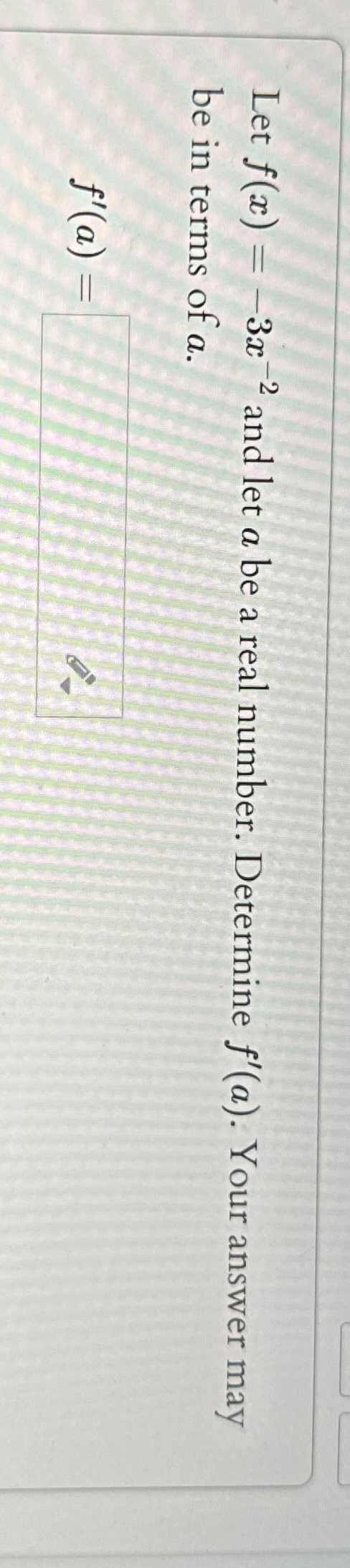 Solved Let f(x)=-3x-2 ﻿and let a ﻿be a real number. | Chegg.com