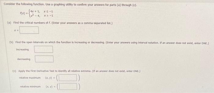 Solved Consider the following function. Use a graphing | Chegg.com