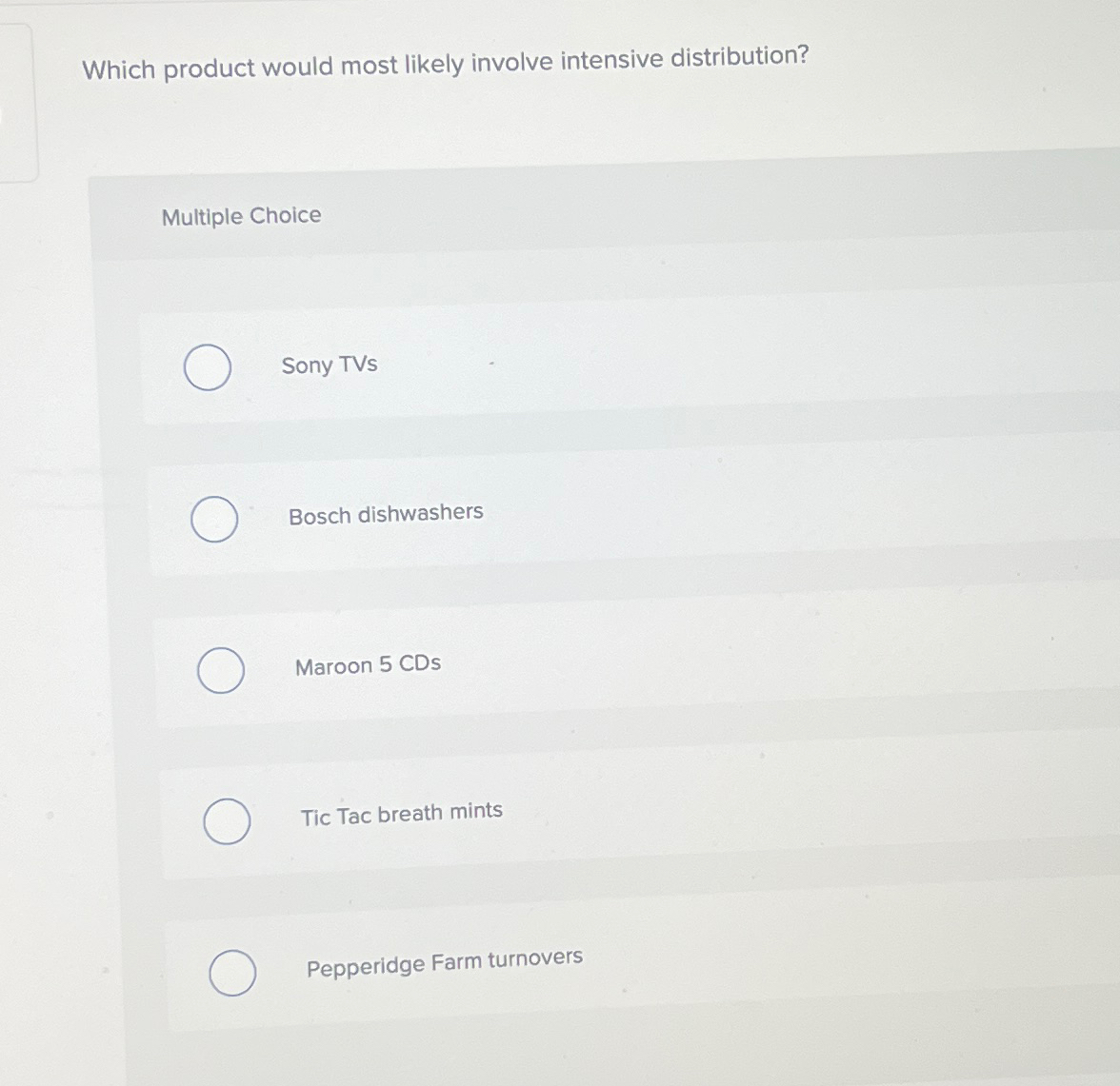 Solved Which product would most likely involve intensive | Chegg.com