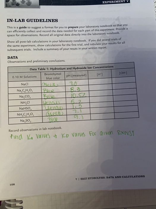 Solved EXPERIMENT IN-LAB GUIDELINES This is a guide to | Chegg.com