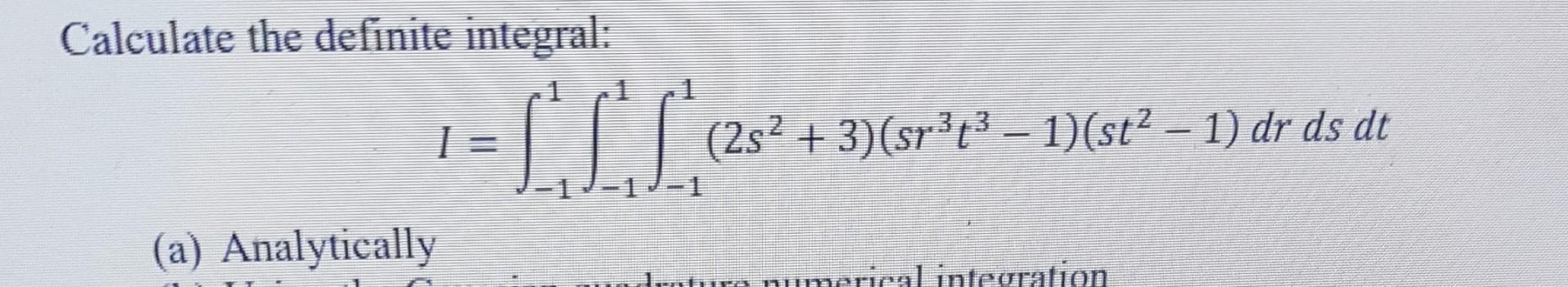 Solved Calculate the definite integral: | Chegg.com