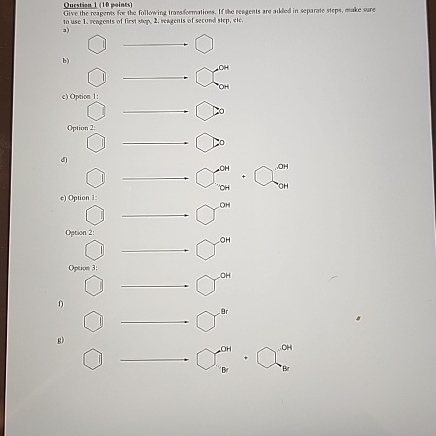 Solved give the reagents for the following transformations. | Chegg.com