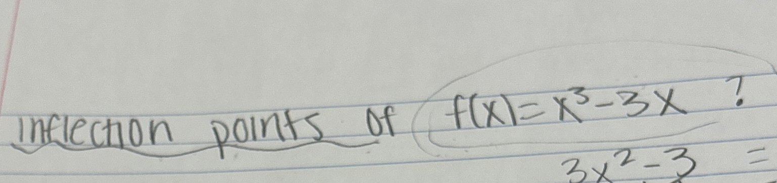 Solved inflection points of f(x)=x3-3x ? | Chegg.com