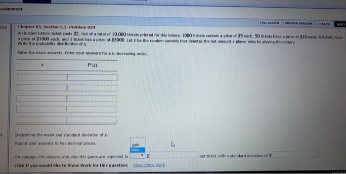 Solved ssignment CES FULL SCREEN PRINTER VERSION « BACK NEXT | Chegg.com