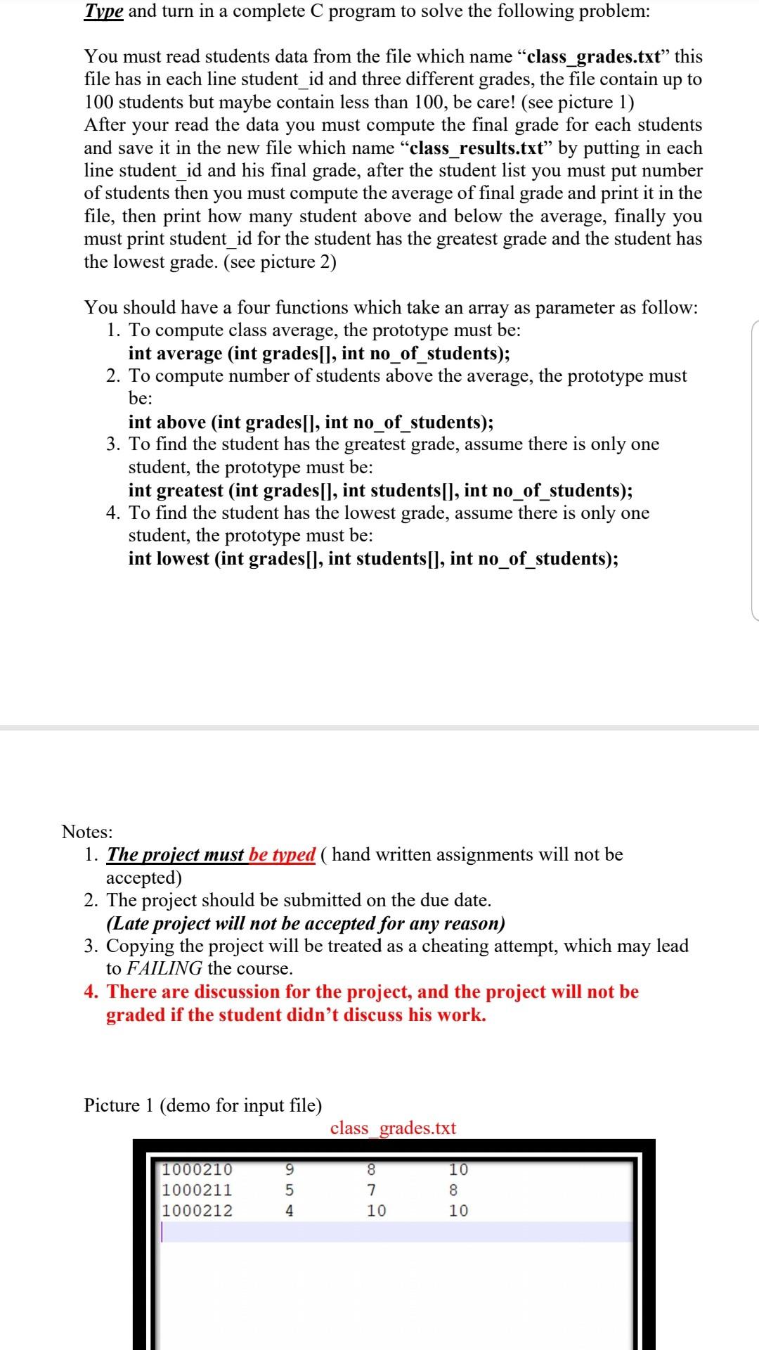 Solved Type and turn in a complete C program to solve the | Chegg.com