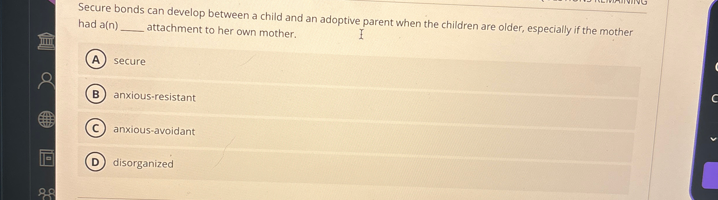 Solved Secure bonds can develop between a child and an | Chegg.com