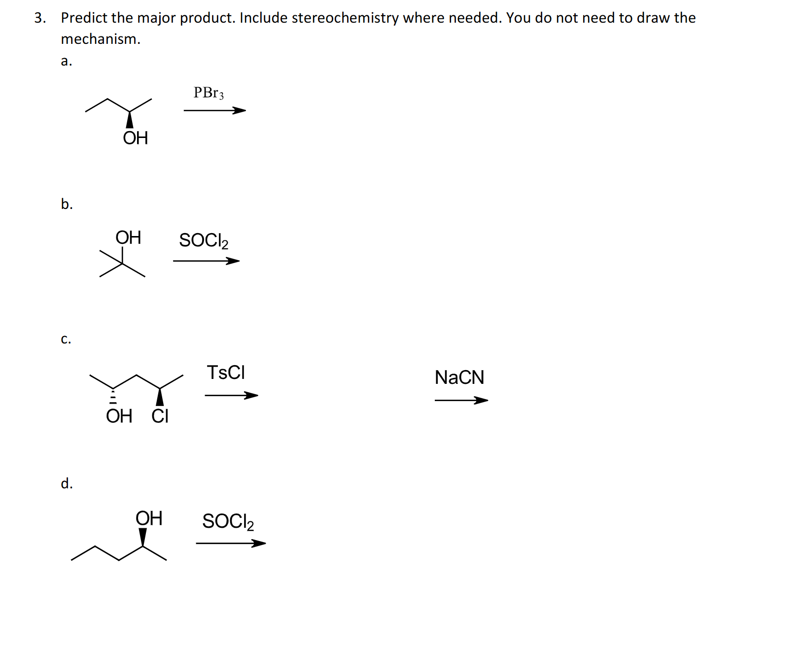 Solved 3. ﻿Predict the major product. Include | Chegg.com