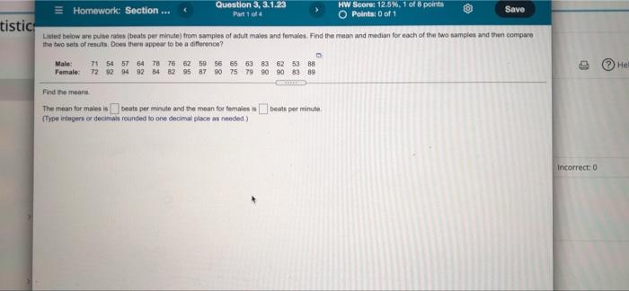 Solved Question 3 3 1 23 Homework Section Hw Score