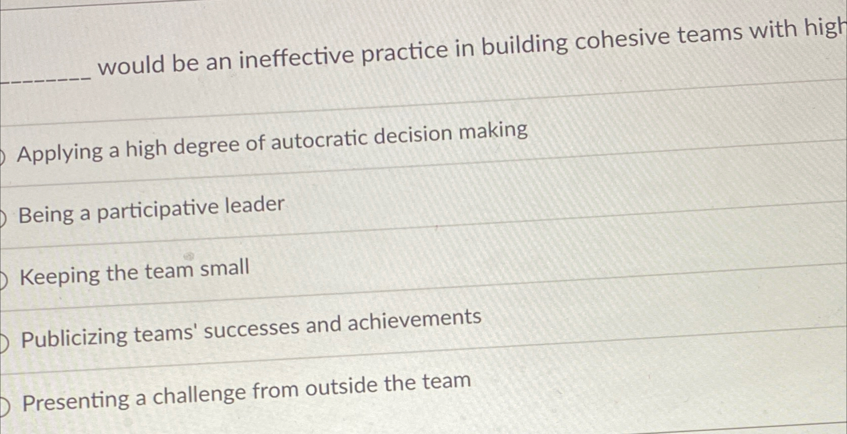 Solved would be an ineffective practice in building cohesive | Chegg.com