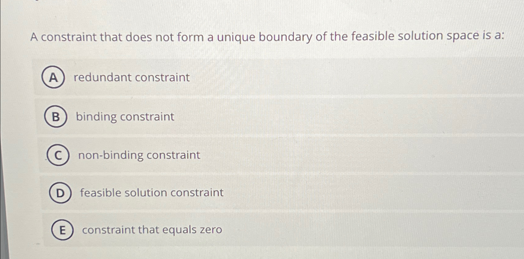 Solved A constraint that does not form a unique boundary of | Chegg.com