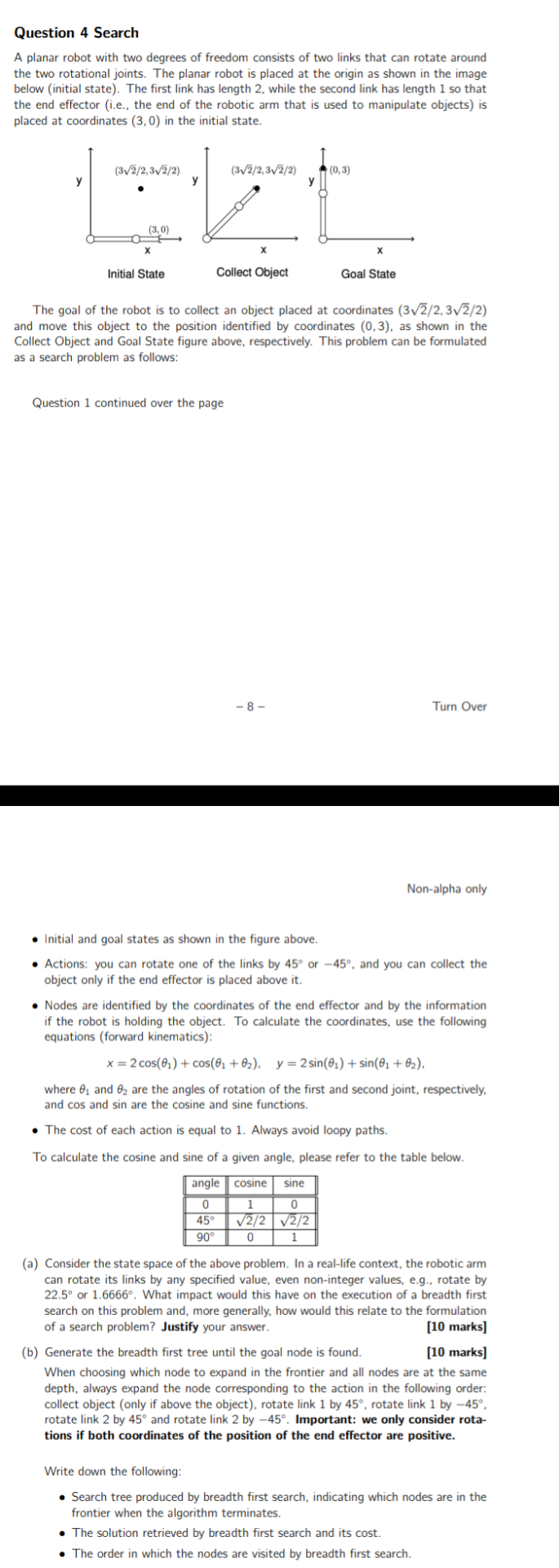 Solved Question 4 Search A planar robot with two degrees of | Chegg.com