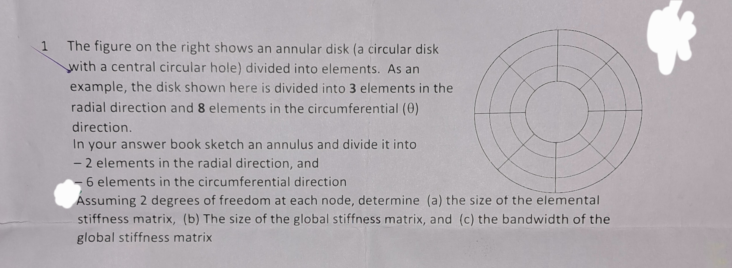 [Solved]: 1 The figure on the right shows an annular disk (a