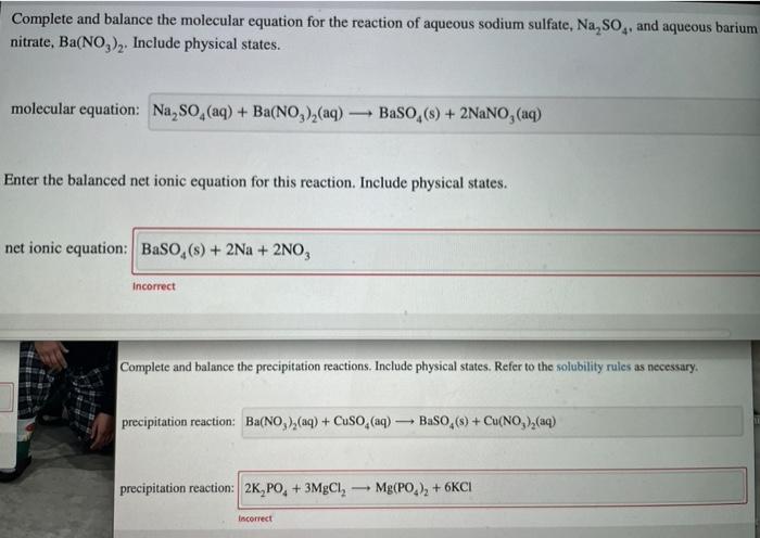 Solved Write The Net Ionic Equation Including Phases That