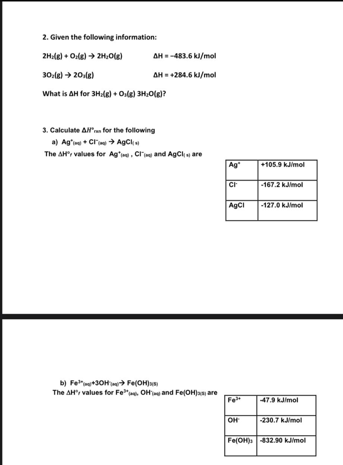 Solved Given the following | Chegg.com