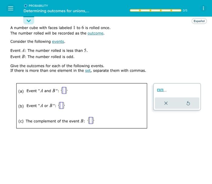 Solved A number cube with faces labeled 1 to 6 is rolled | Chegg.com