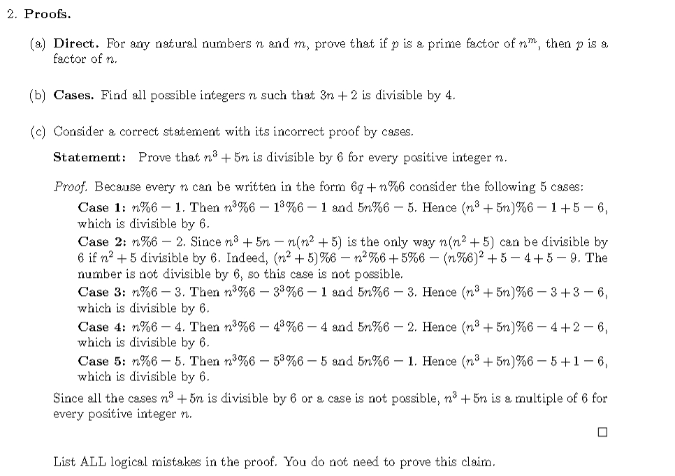 Solved Proofs.(a) ﻿Direct. For any natural numbers n and m, | Chegg.com