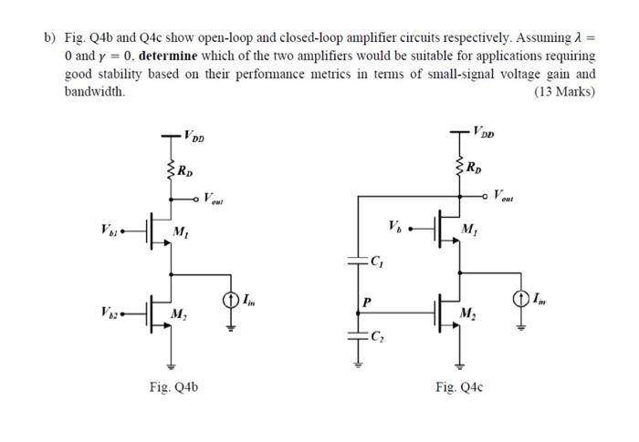 Solved Fig. Q4b and Q4c show open-loop and closed-loop | Chegg.com