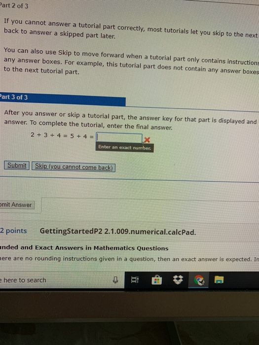 Solved Part 2 of 3 If you cannot answer a tutorial part | Chegg.com