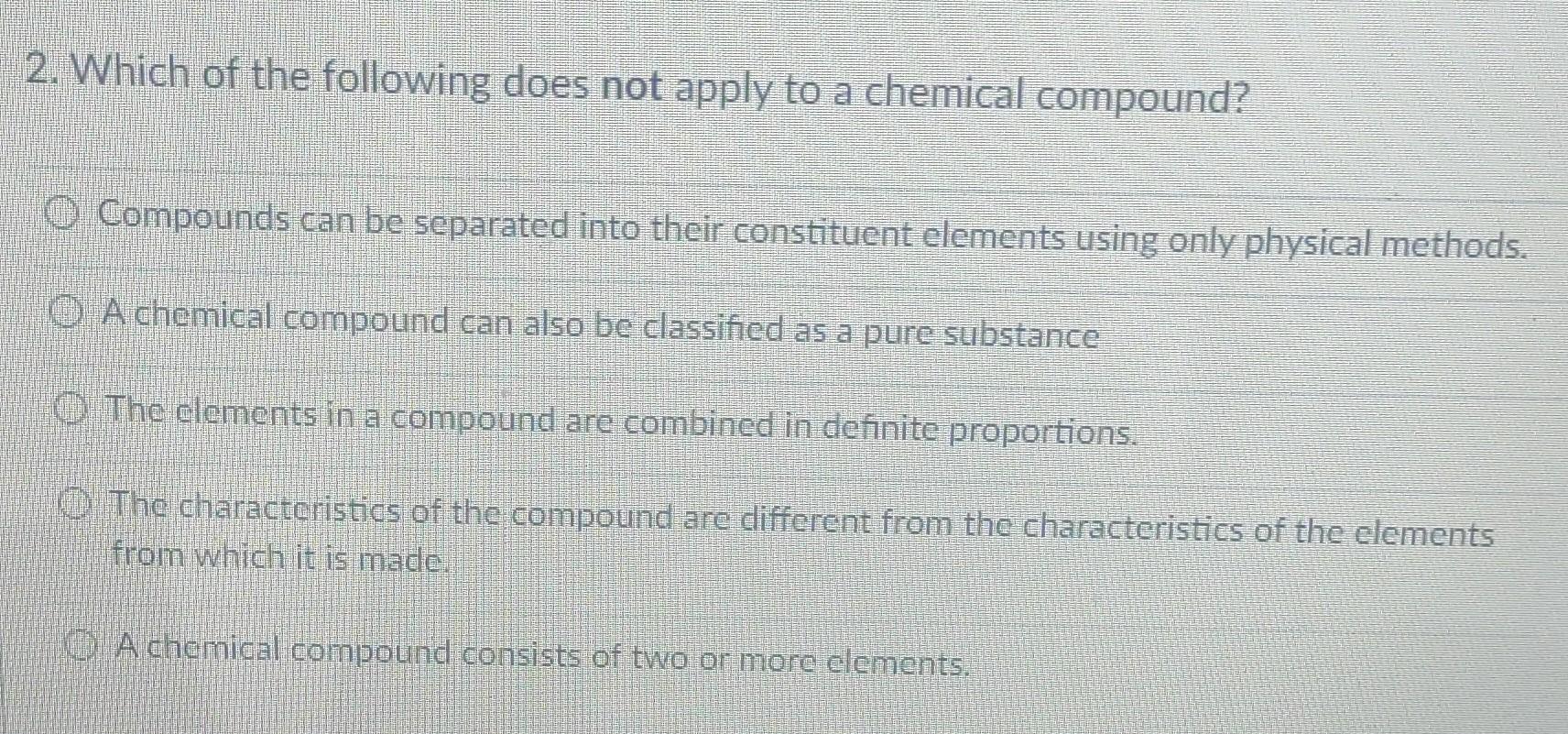 Solved 2. Which of the following does not apply to a | Chegg.com