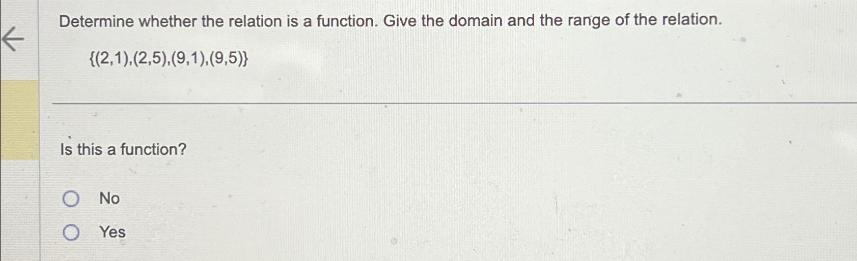 Solved Determine whether the relation is a function. Give | Chegg.com