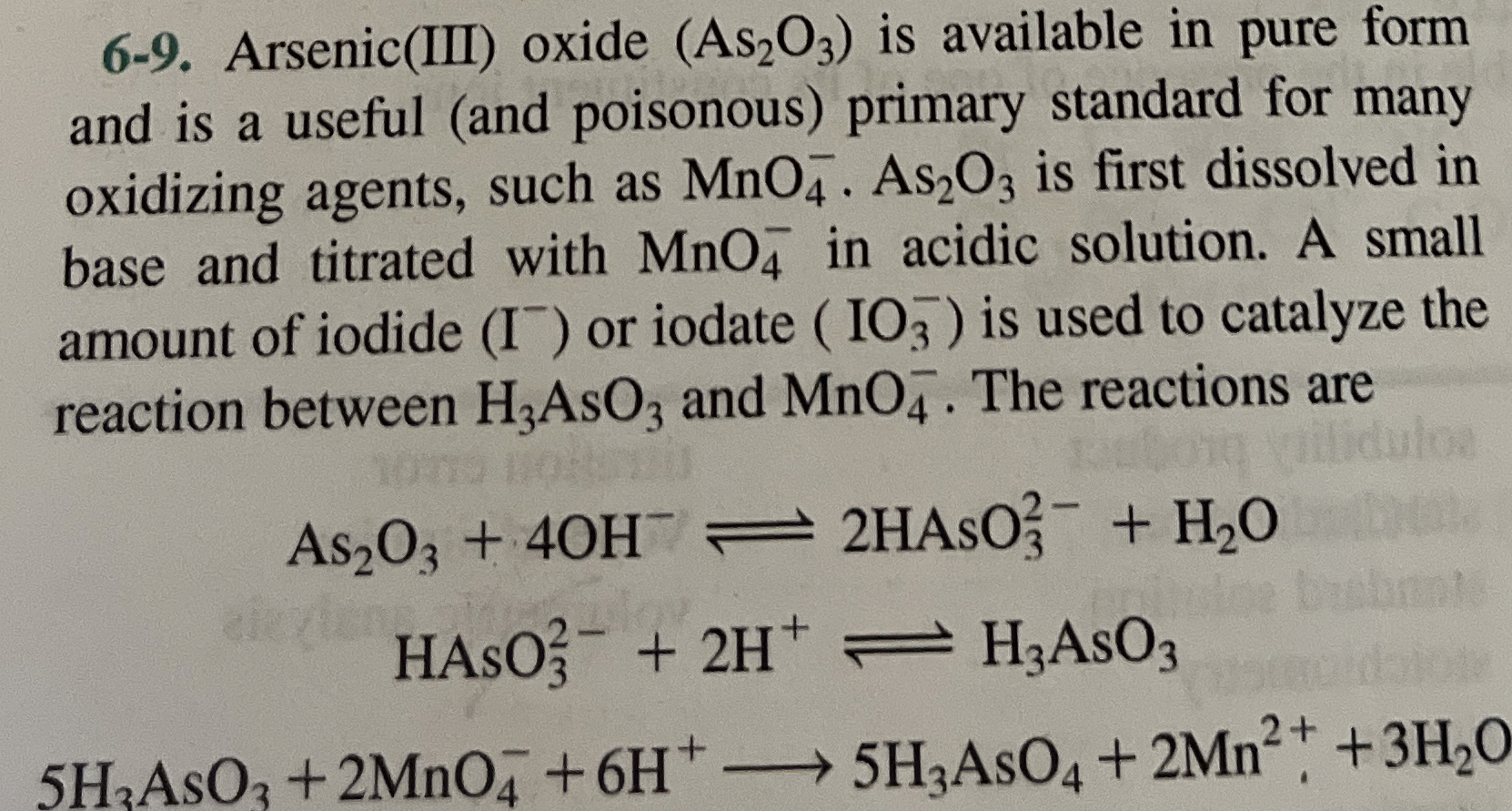 Solved 6-9. ﻿Arsenic(III) ﻿oxide (As2O3) ﻿is available in | Chegg.com