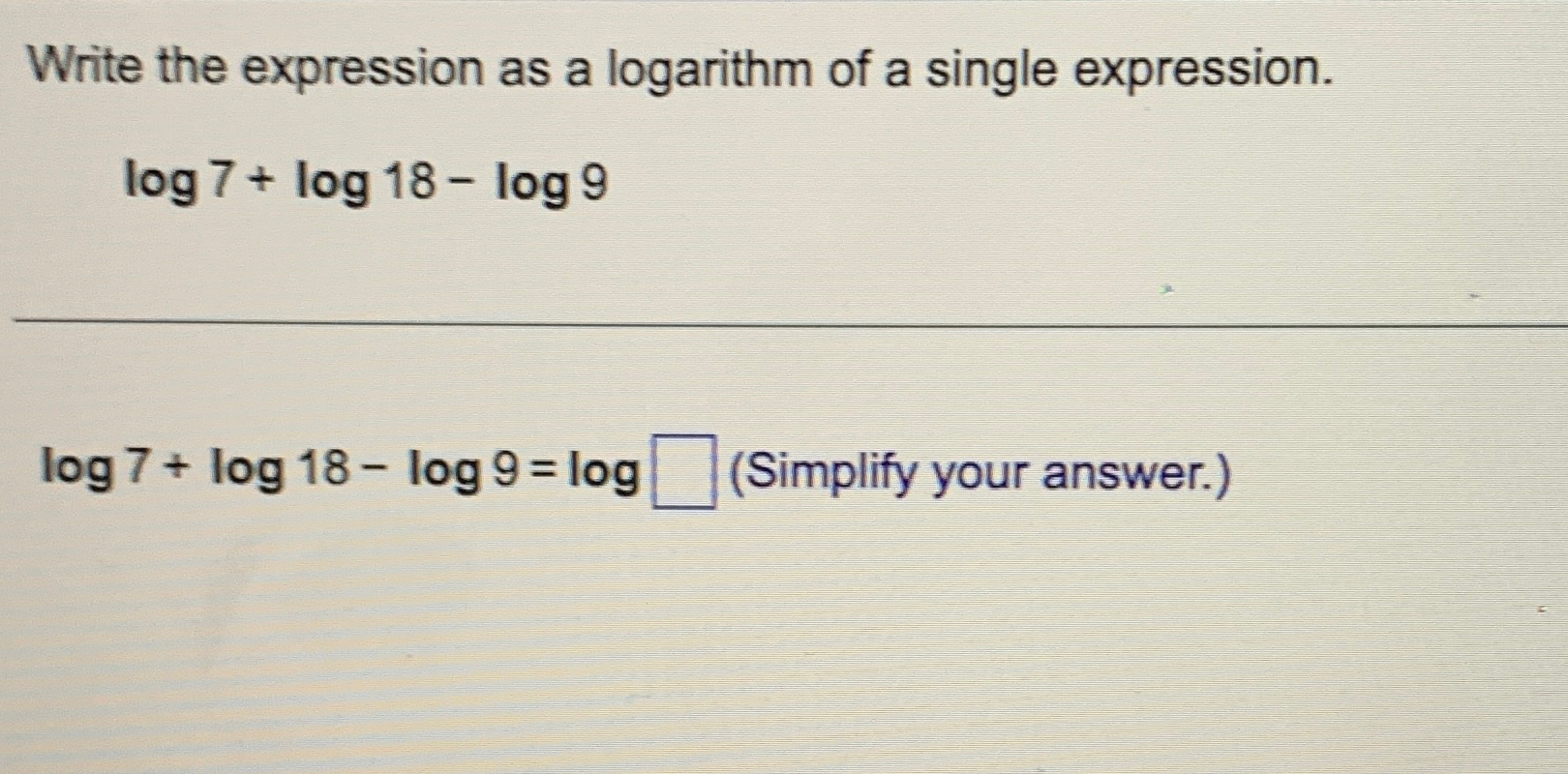 Solved Write The Expression As A Logarithm Of A Single